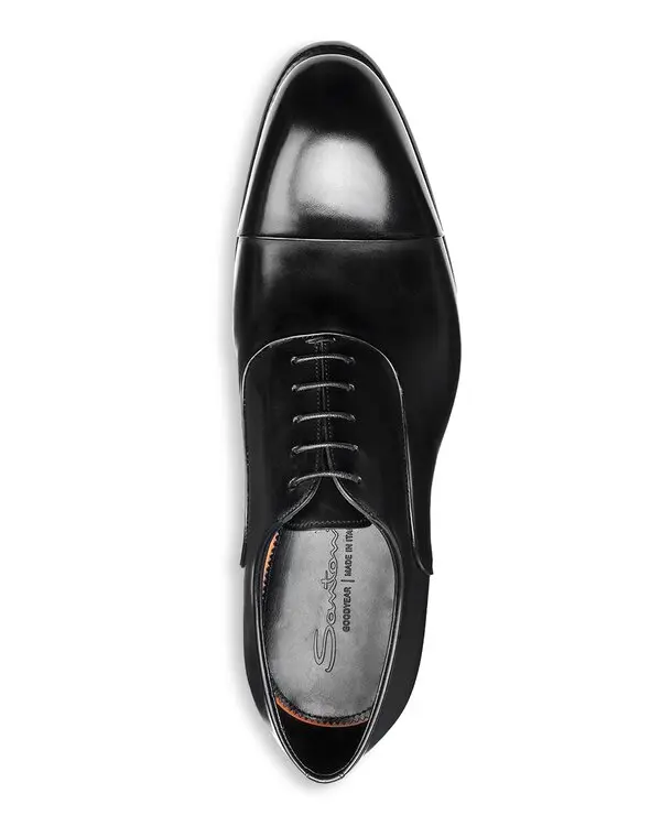 Santoni Carter Cap Toe Oxford - Black