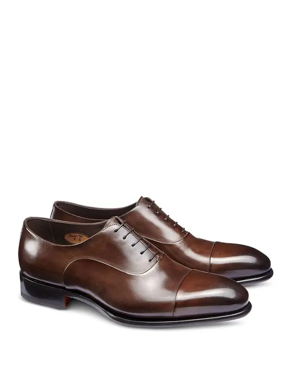 Santoni Carter Cap Toe Oxford - Dark Brown