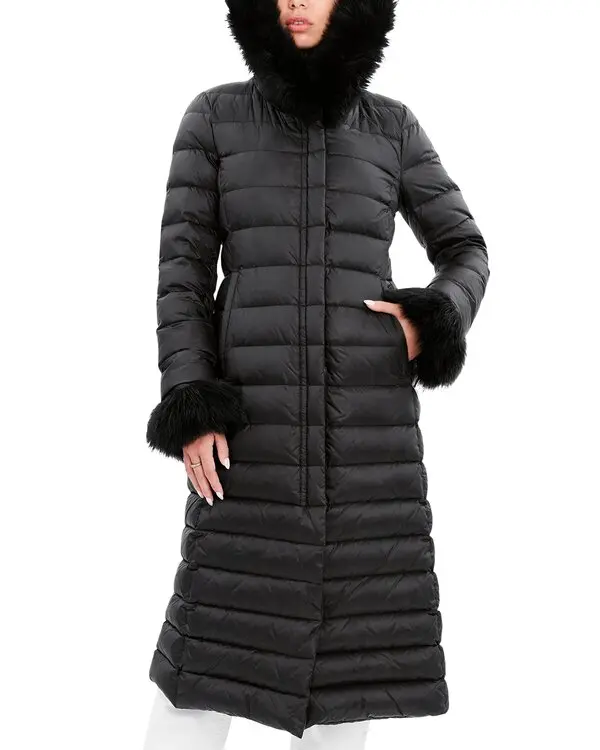 Dawn Levy Lexie Shearling Trim Puffer Coat