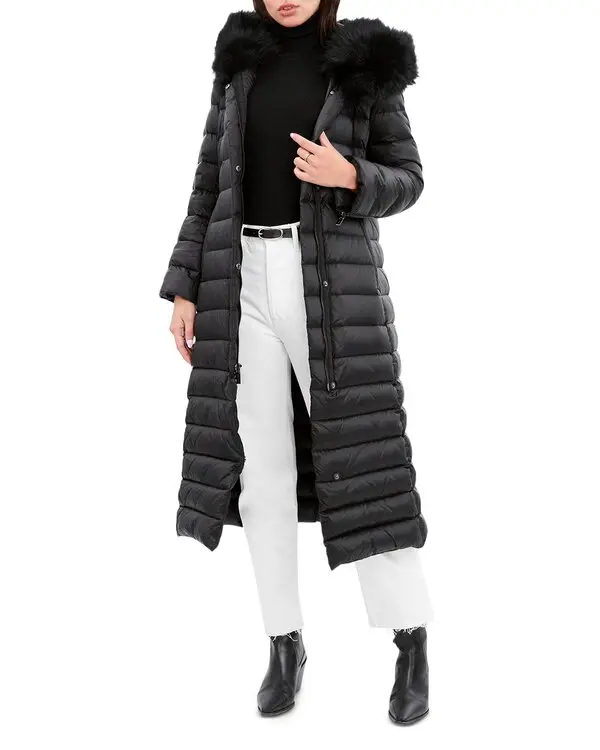 Dawn Levy Lexie Shearling Trim Puffer Coat