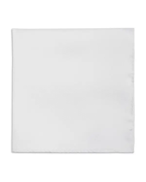 Bloomingdale'S Solid Silk Pocket Square Exclusive - White
