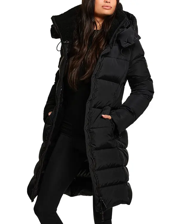 Sam. Savannah Hooded Puffer Coat - Black
