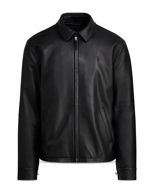 Polo Ralph Lauren Maxwell Lambskin Leather Zip Jacket - Polo Black