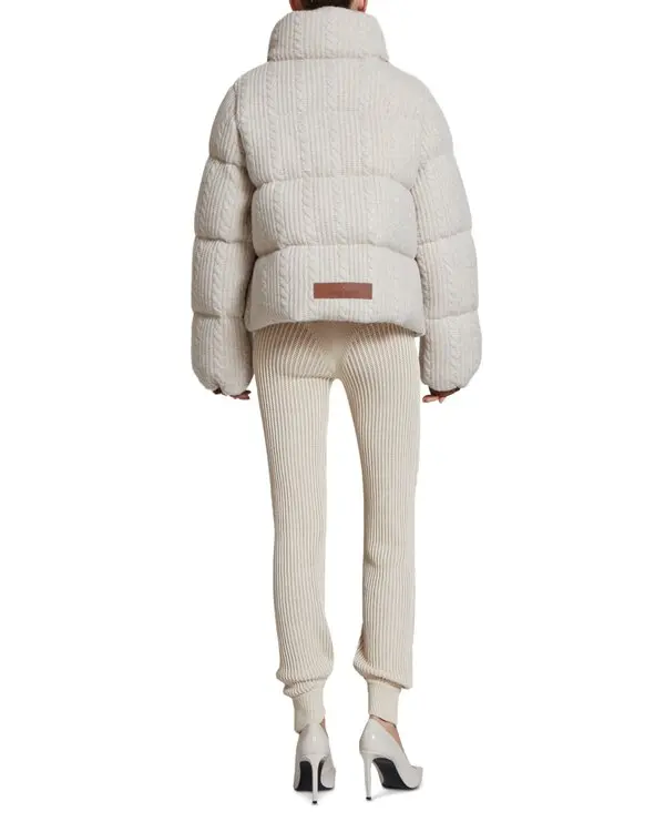 Nicole Benisti Kensington Cable Knit Puffer Jacket In Oat - 37