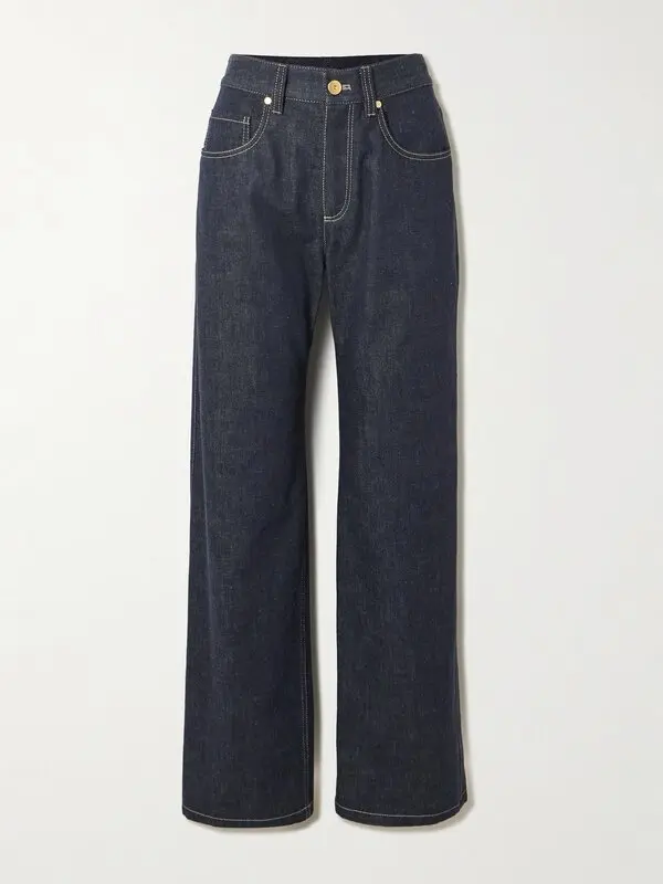 Brunello Cucinelli High-rise Straight-leg Jeans - Blue