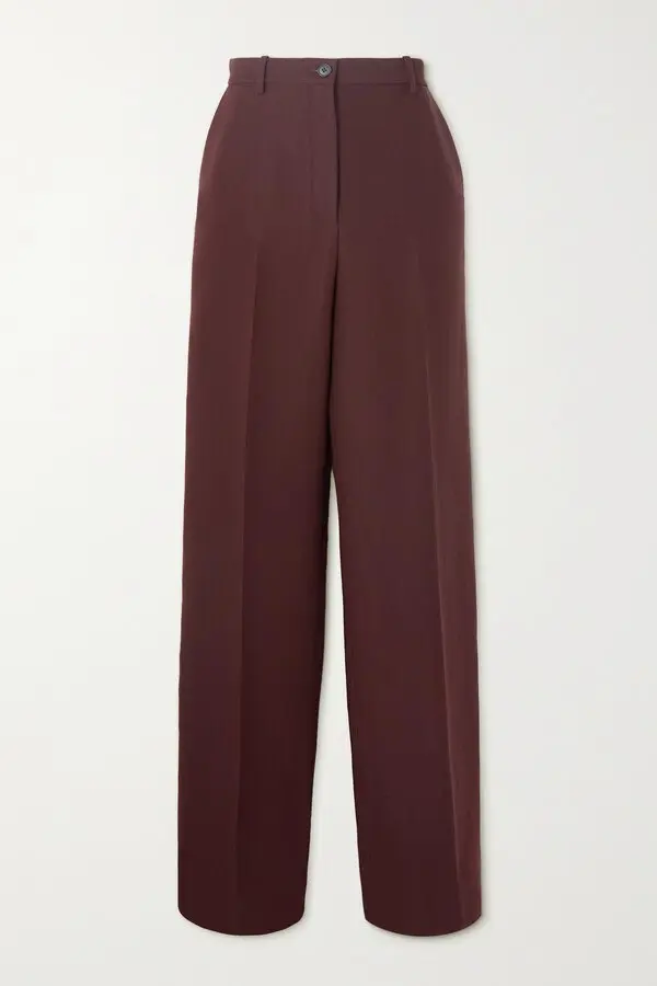 THE ROW Ackerin Wool And Silk-blend Wide-leg Pants