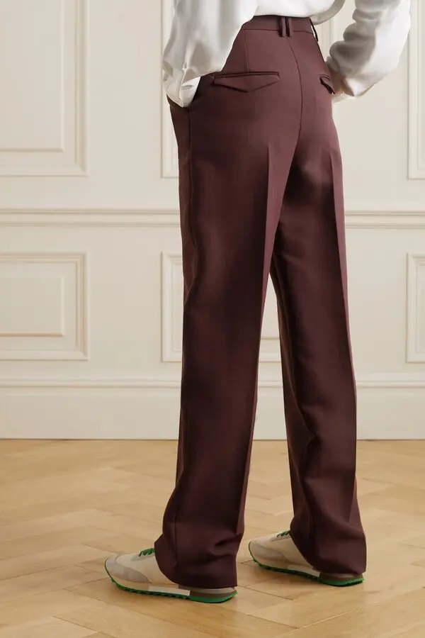 THE ROW Ackerin Wool And Silk-blend Wide-leg Pants