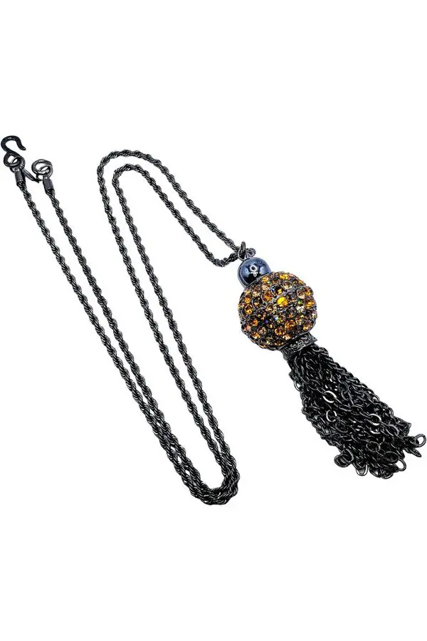 KENNETH JAY LANE Vintage Disco Ball Tassel Necklace