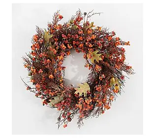SAFAVIEH 26' Berry, Acorn, Pine Cone & Oak Leaf Wreath - One-color