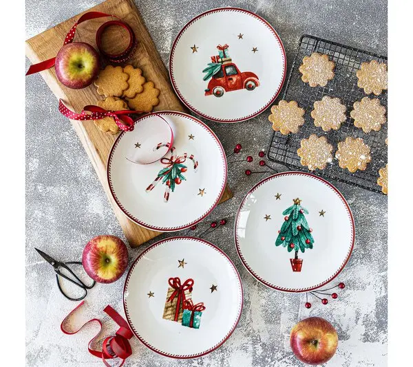 OVERANDBACK Over And Back Assorted Holiday Plates