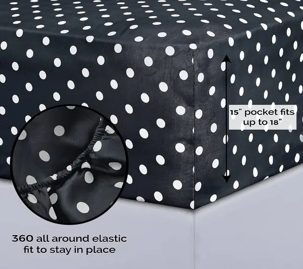 SUPERIOR Polka Dot 600-thread Count Cotton Blen Sheet, King