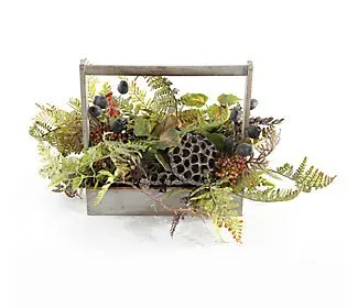 SAFAVIEH Faux Lotus & Fern Wood Planter - One-color