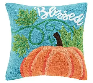C&F HOME 18' X 18' Blessed Pumpkin Hooked Throw Pillow - One-color