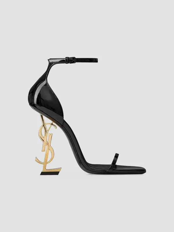 Saint Laurent Opyum Sandals In Patent Leather - Black