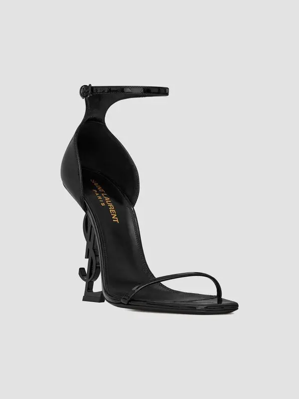 Saint Laurent Opyum Sandals In Patent Leather - Nero