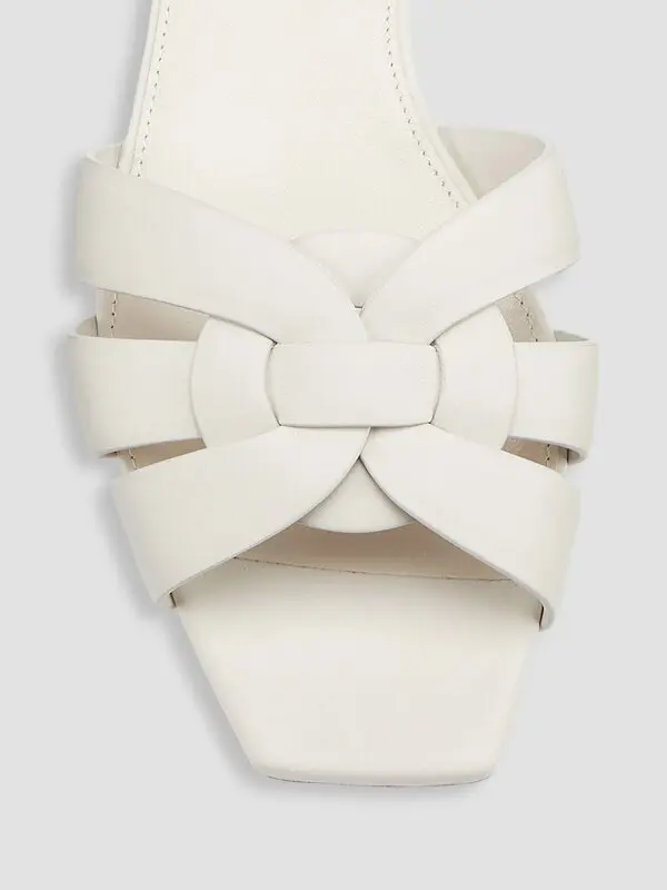 Saint Laurent Tribute Mules In Smooth Leather - White
