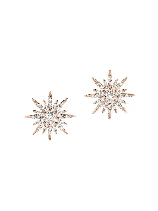 DJULA Soleil 18k Rose Gold & Diamond Stud Earrings - Pink Gold