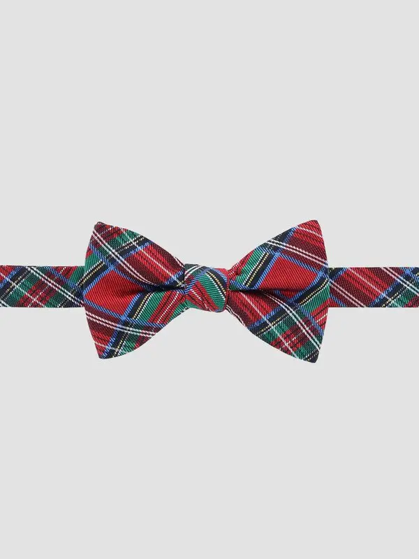 Trafalgar Holiday Nicholas Plaid Bow Tie - Red