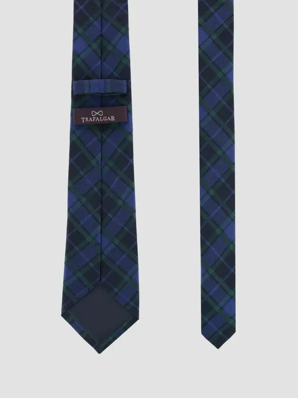Trafalgar Holiday Ives Plaid Tie - Green