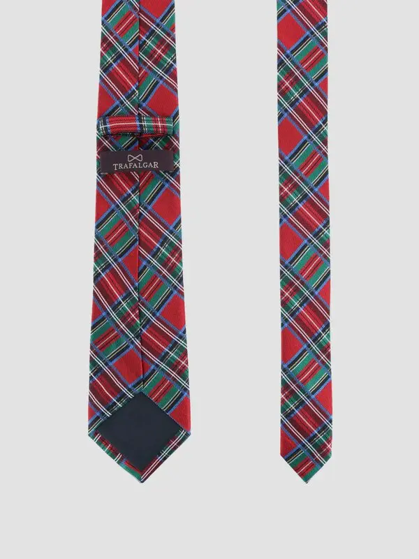 Trafalgar Holiday Nicholas Plaid Tie - Red
