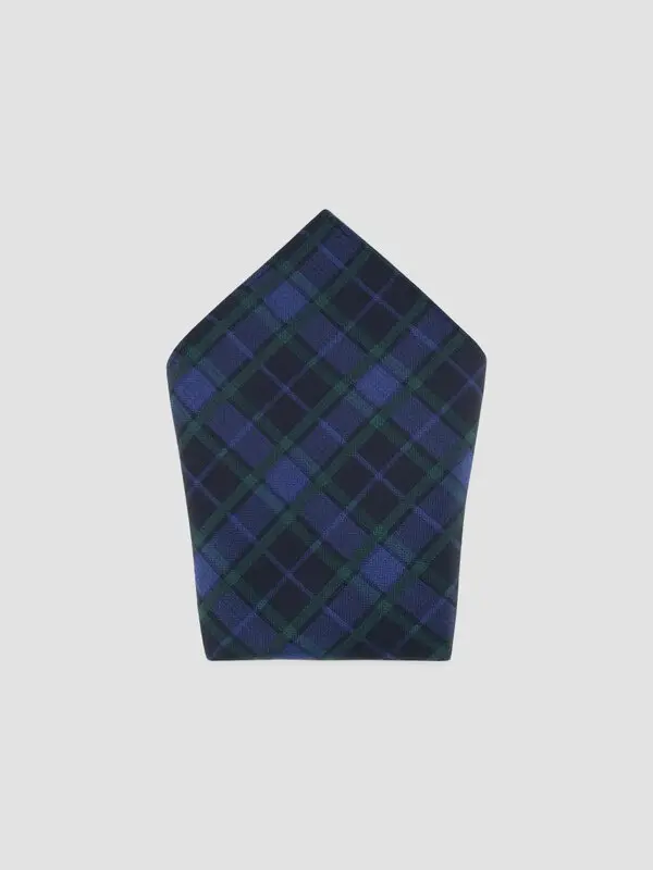 Trafalgar Holiday Ives Plaid Pocket Square - Green