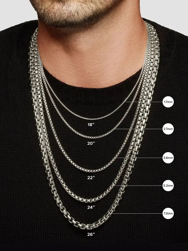 David Yurman Box Chain Necklace In Sterling 3.6mm