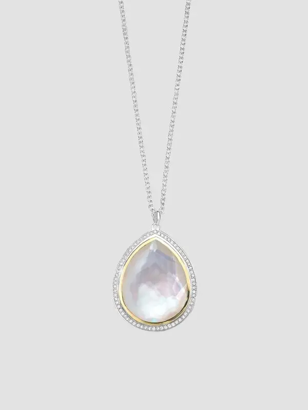 Ippolita Chimera Two-tone, Gemstone & 0.26 Tcw Diamond Large Teardrop Pendant Necklace - Silver