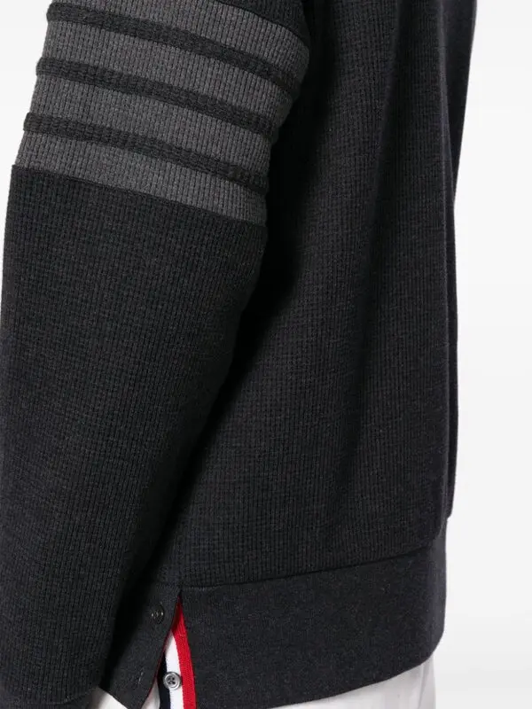 Thom Browne 4-bar Zip-up Hoodie - Grey