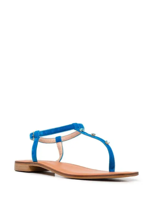 MADISON MAISON Embellished Leather Thong Sandals