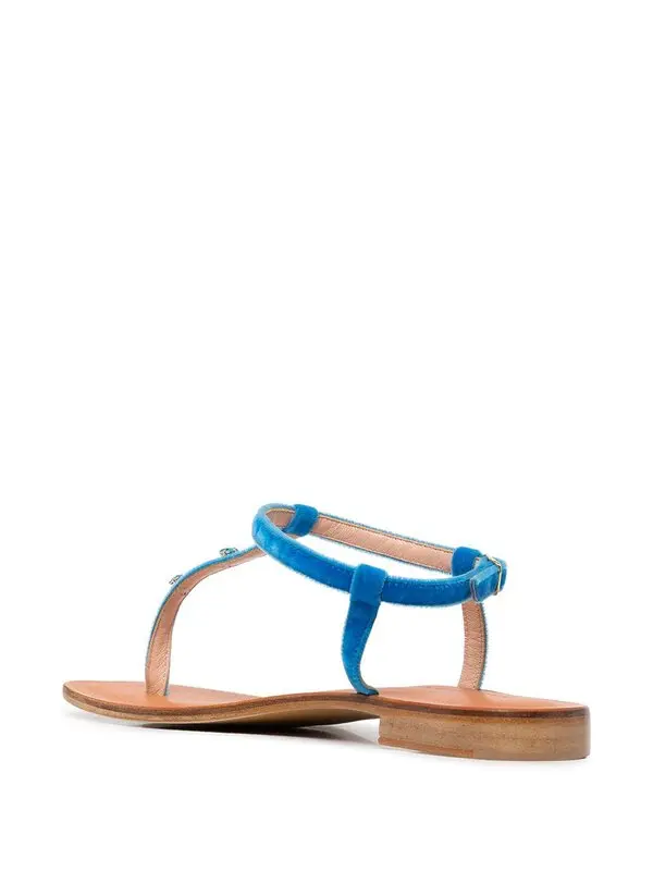 MADISON MAISON Embellished Leather Thong Sandals