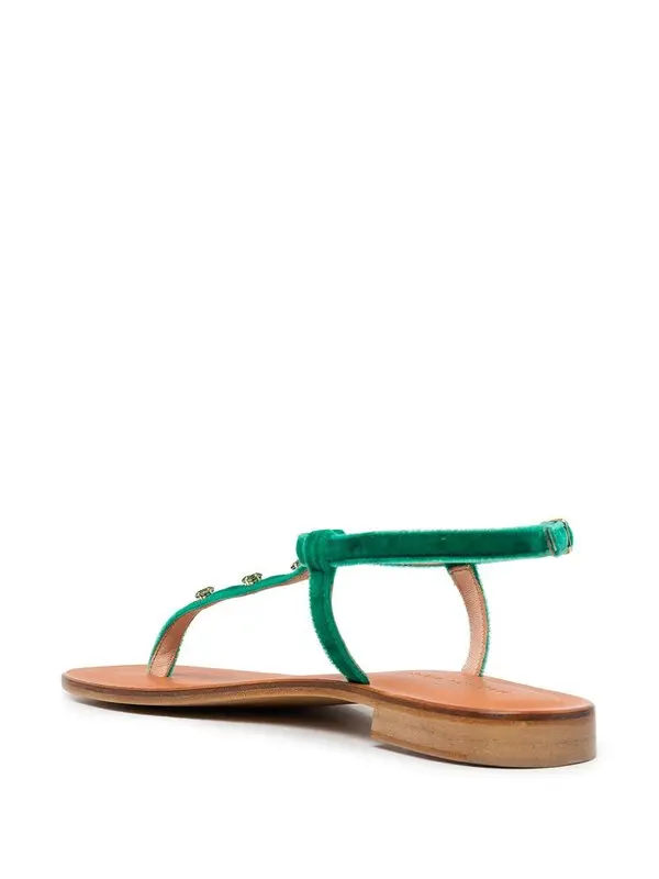 MADISON MAISON Embellished Leather Thong Sandals
