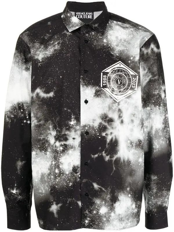 Versace Tie Dye-print Button-up Shirt