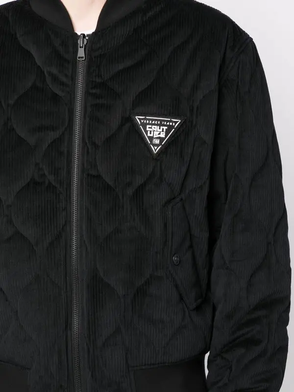 Versace Logo-patch Quilted Bomber Jacket