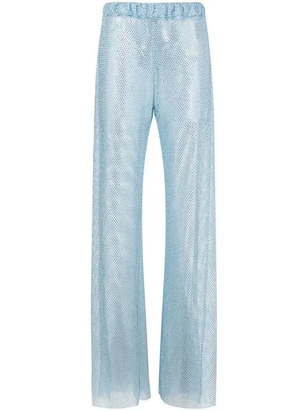 Khrisjoy Crystal-embellished Mesh Wide Leg Trousers