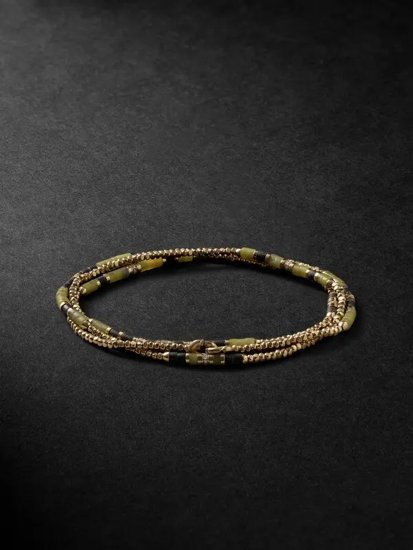 MAOR M.cohen Creosote 18-karat Jade And Diamond Beaded Necklace