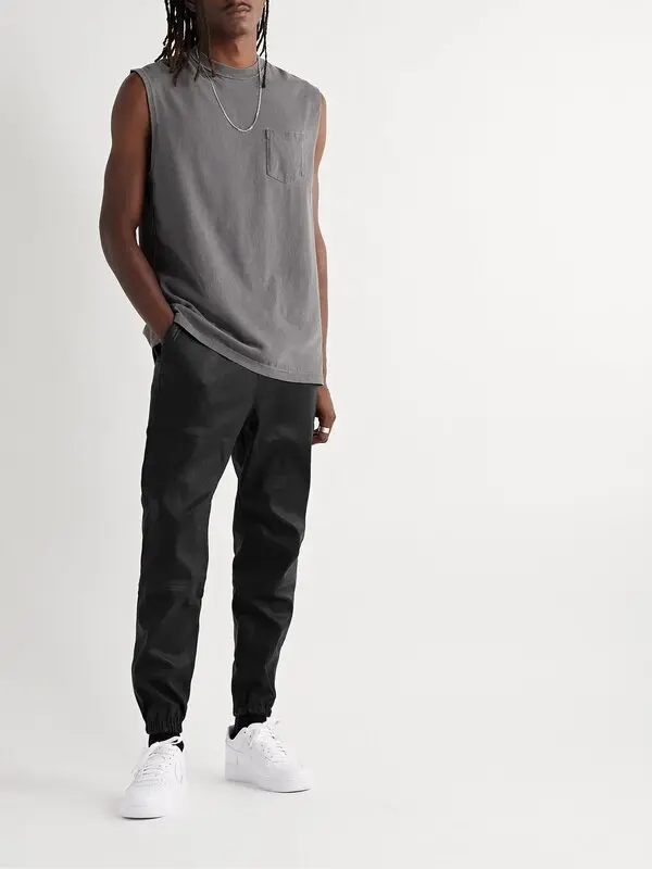 John Elliott La Tapered Leather Sweatpants L