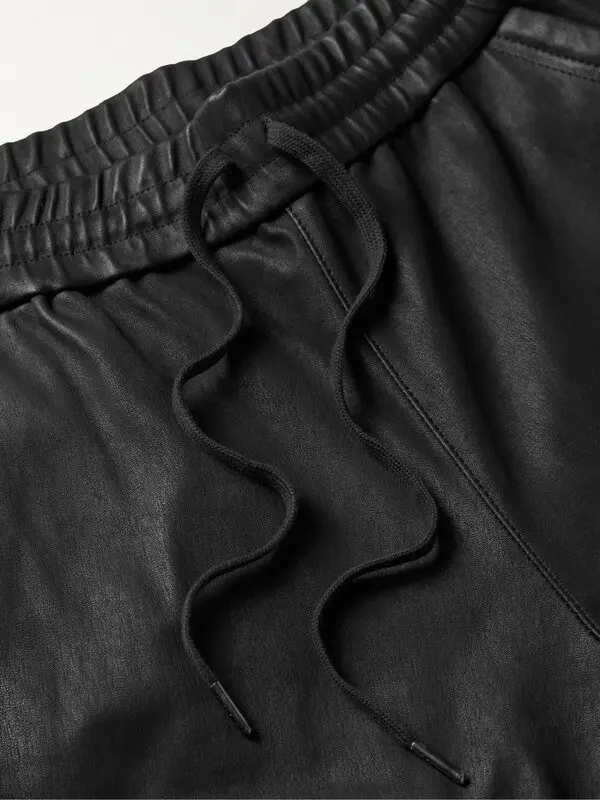 John Elliott La Tapered Leather Sweatpants L