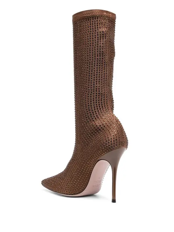 GEDEBE Logan 115mm Crystal-embellished Boots - Brown