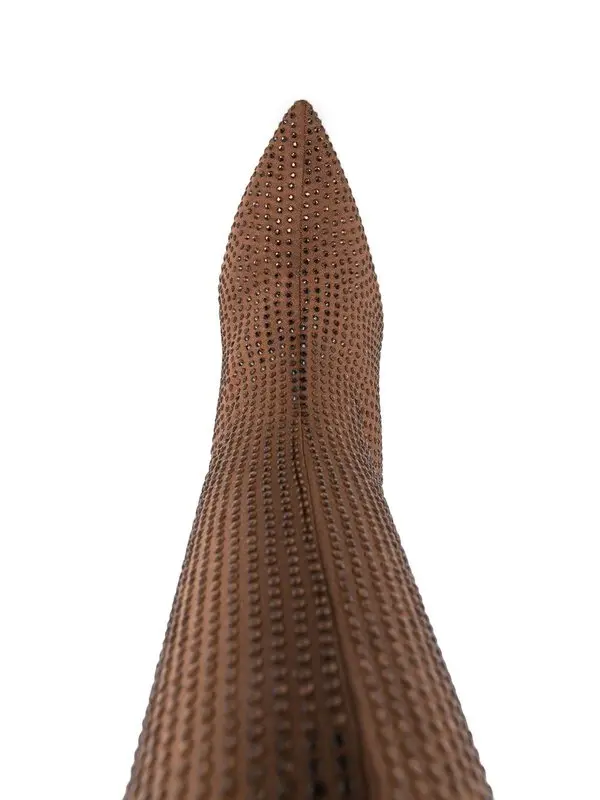 GEDEBE Logan 115mm Crystal-embellished Boots - Brown