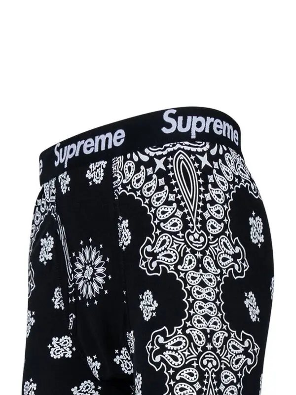 Supreme X Hanes Bandana-Print Pack Of Two Briefs - Black