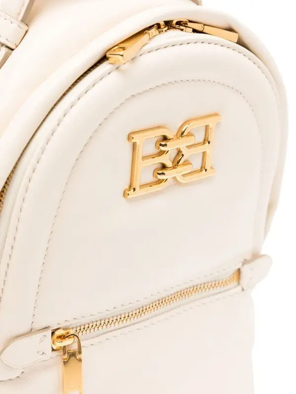 Bally Leather Logo Backpack - White