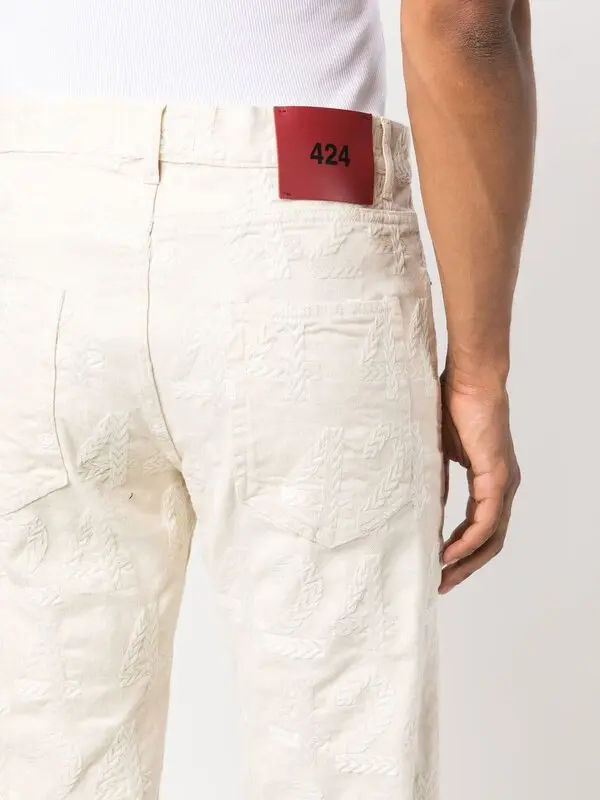 424 Bleach-wash Straight-leg Jeans