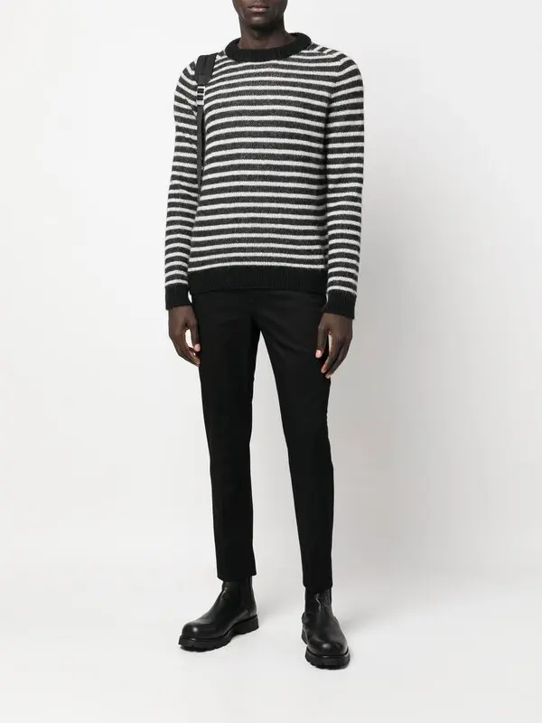 PT TORINO Slim-fit Cropped Trousers - Black