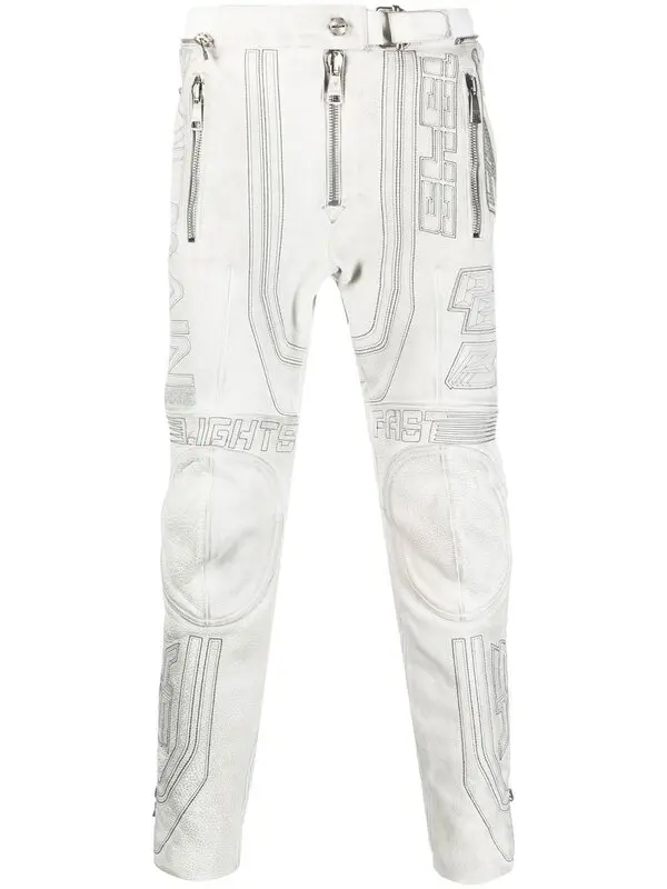 Balmain Embroidered-design Tapered Trousers