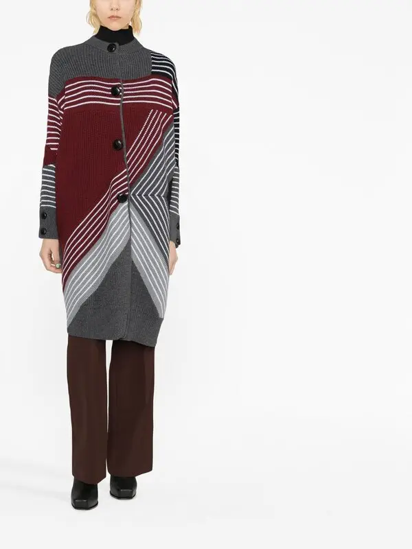 Stella McCartney Striped Wool Cardigan Coat
