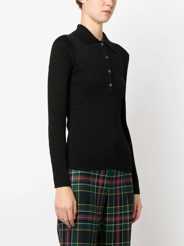 P.a.r.o.s.h Ribbed-knit Wool Polo Hirt