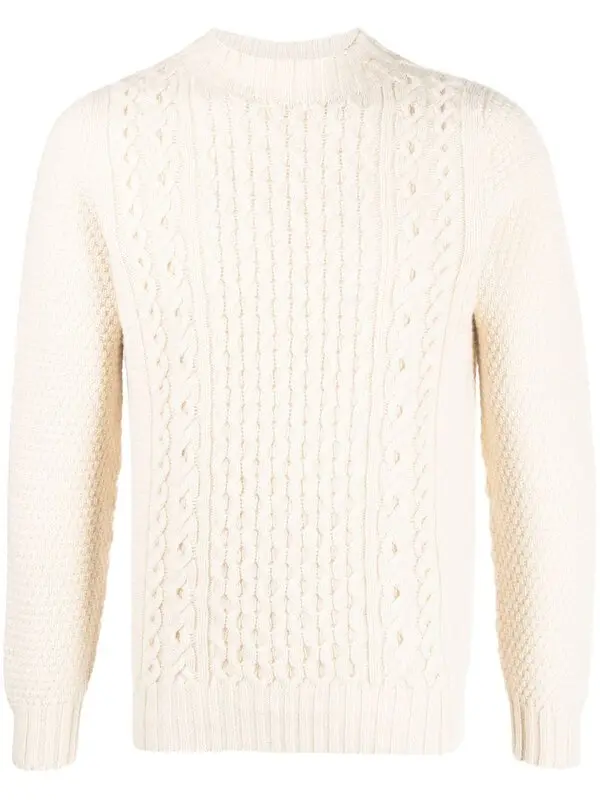 DRUMOHR Cable-knit Fitted Jumper - Neutrals