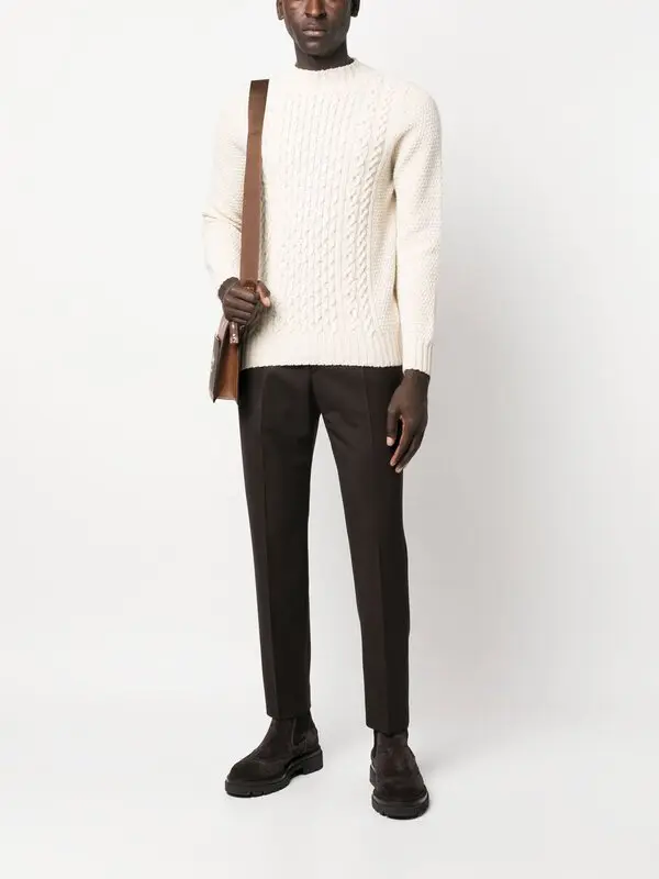 DRUMOHR Cable-knit Fitted Jumper - Neutrals