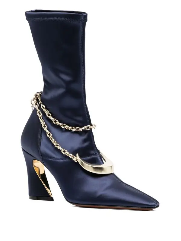 Zimmermann Crescent Stretch 80mm Satin Ankle Boots