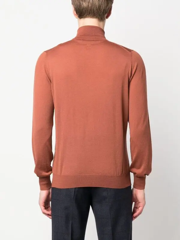 LARDINI Roll Neck Wool Top - Red